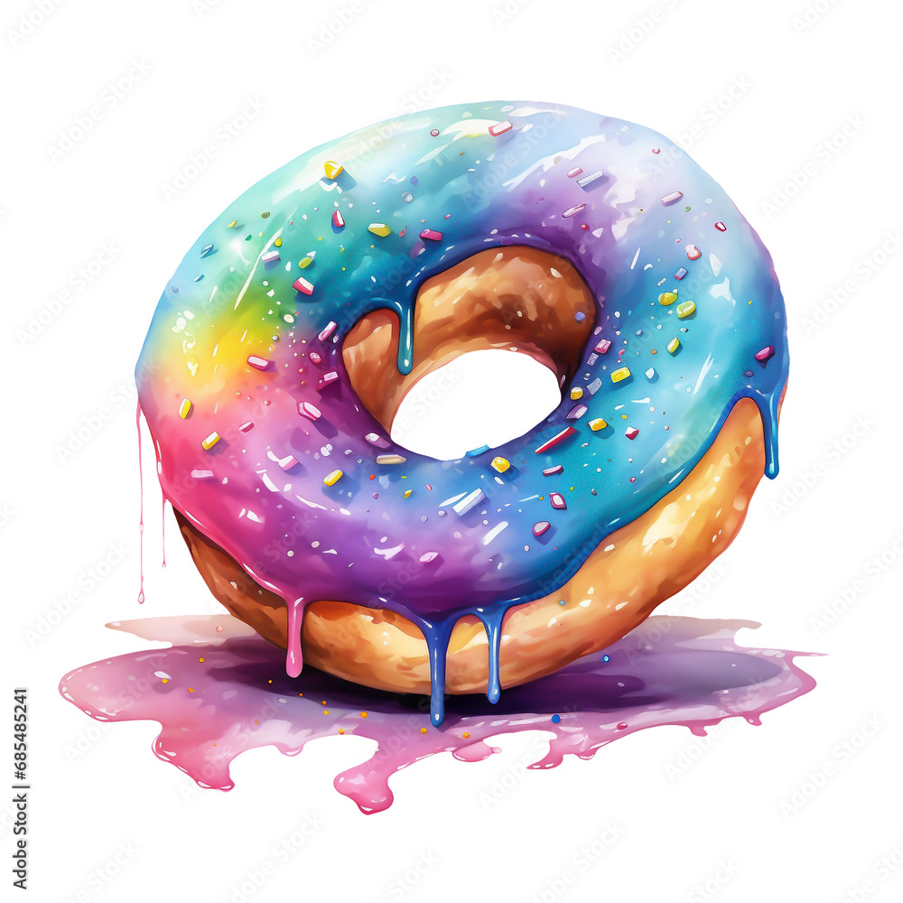 Rainbow Donut bakery png isolated on a transparent background ...