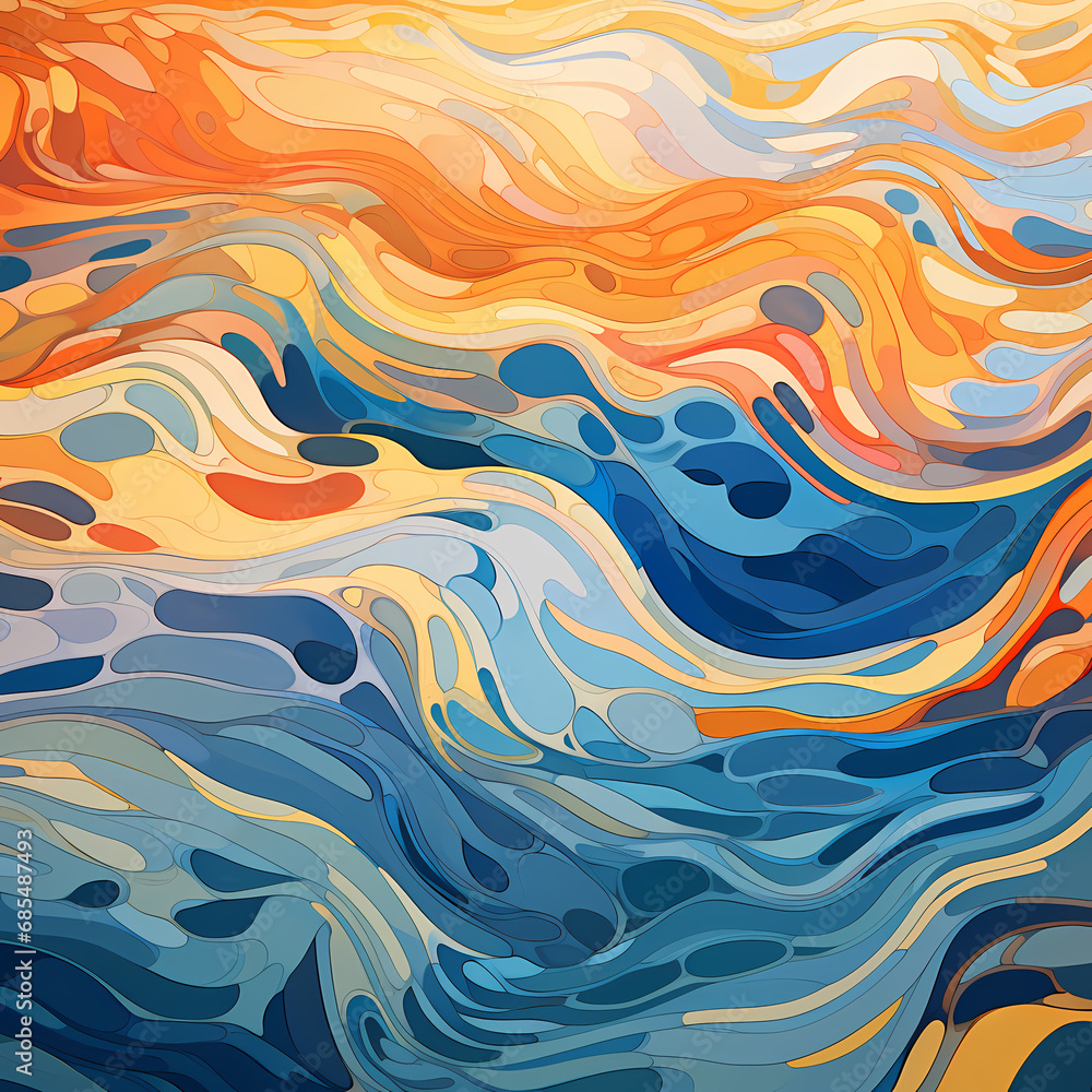 an abstract representation of oceanic currents, using dynamic shapes ...