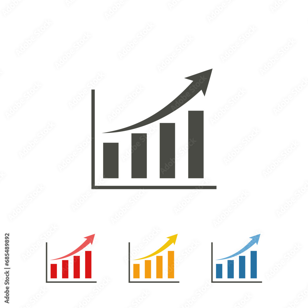 Graph Icon In Trendy Flat Style Chart Bar Symbol For Your Web Site Design Logo App Ui