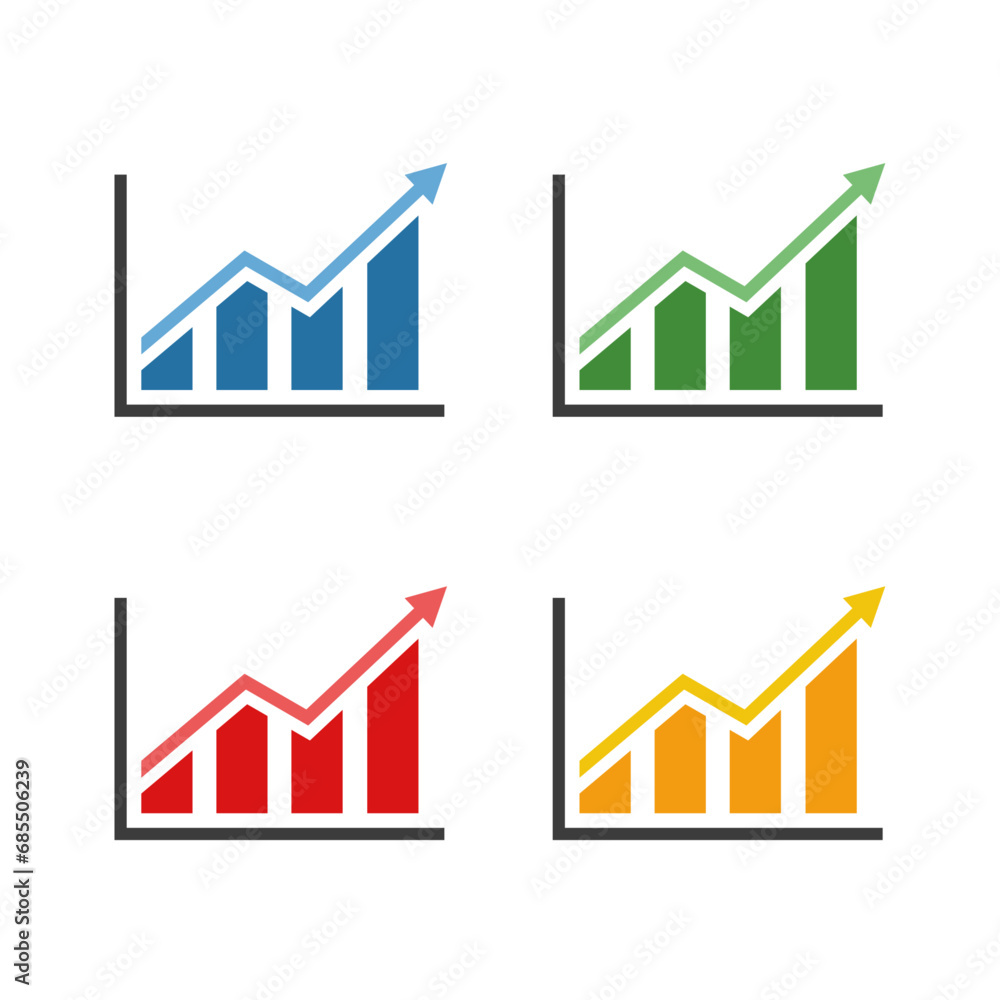 Vector de Stock Graph Icon in trendy flat style. Chart bar symbol for ...