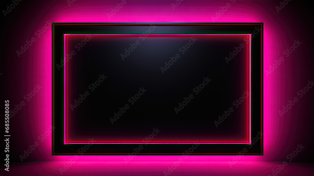 pink border frame on black background blank template mockup chalkboard ...