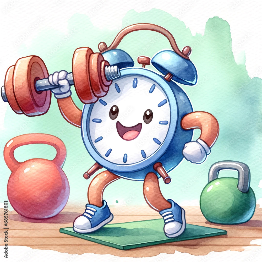 watercolor, cartoon-style illustrations in a 1:1 aspect ratio ...