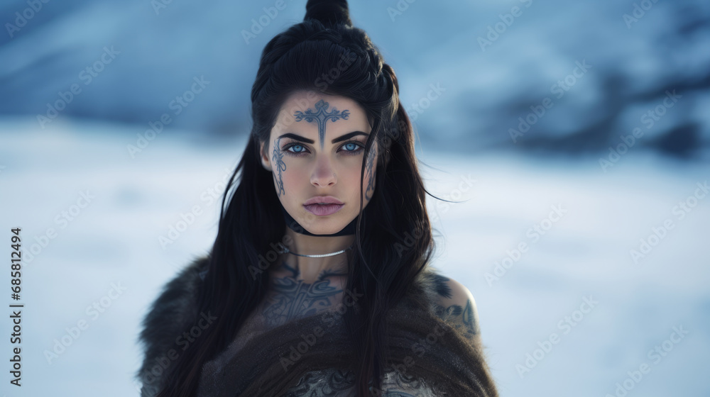 Viking Shield Maiden: A Warrior's Grace in the Face of Battle Stock ...