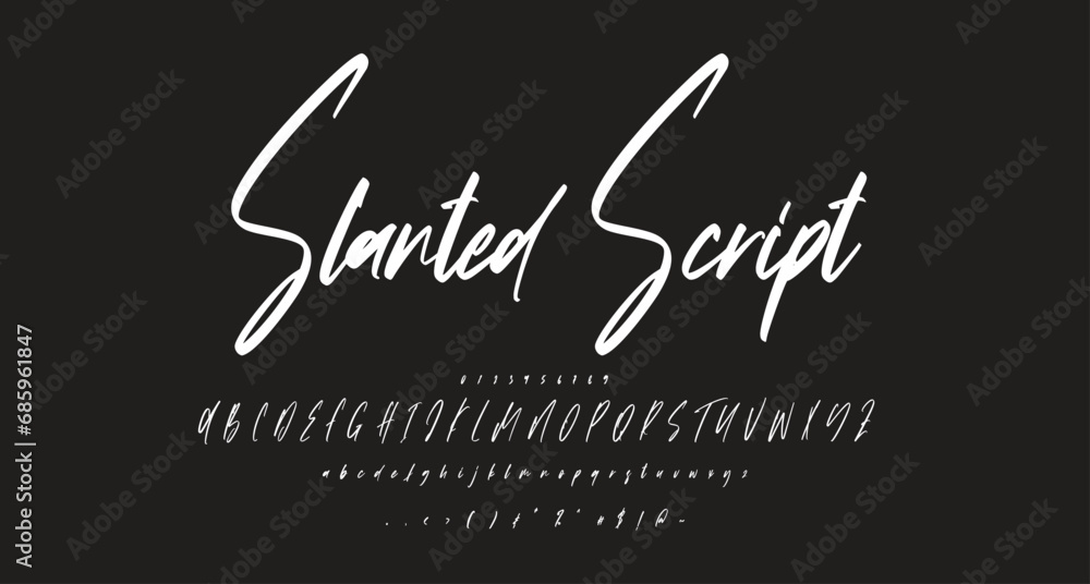 slanted Script font Best Alphabet Alphabet Brush Script Logotype Font lettering handwritten ...