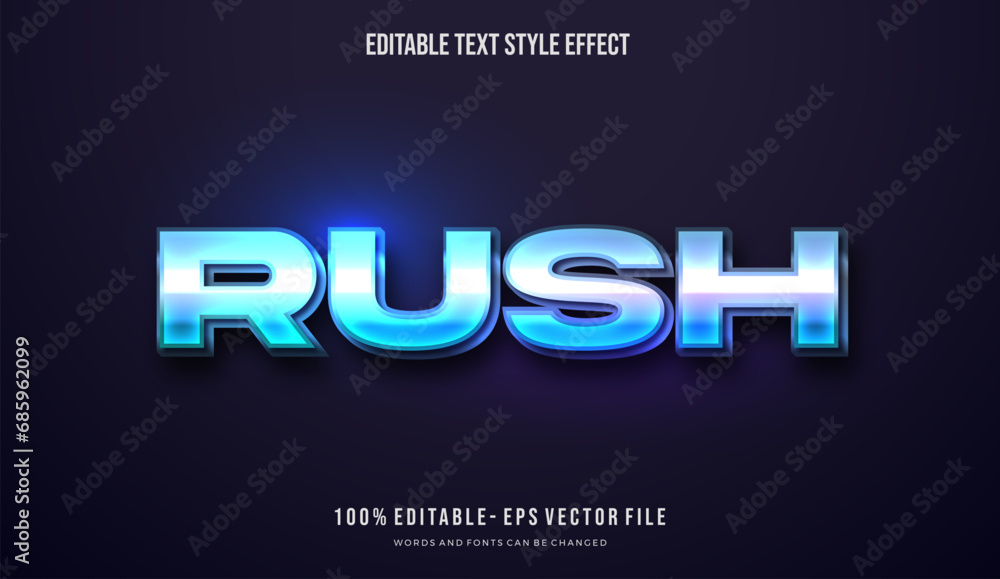 Modern editable text effect vibrant modern color shiny blue. Text style ...