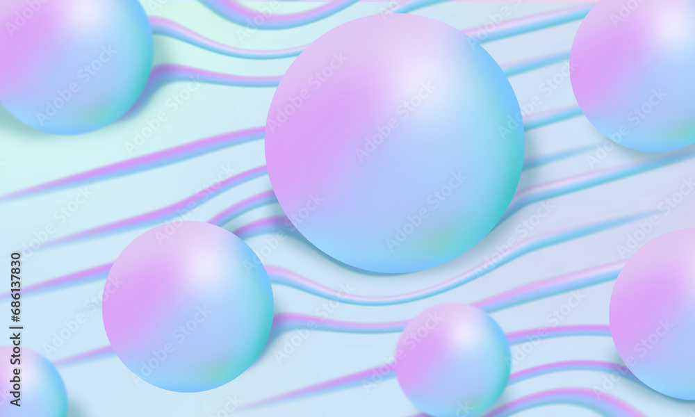 Abstract Soft light blue green purple bokeh circle background with ...