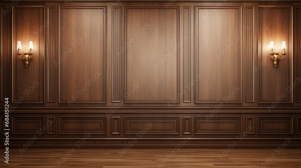 Classic premium luxury wood paneling wall background or texture. Highly ...