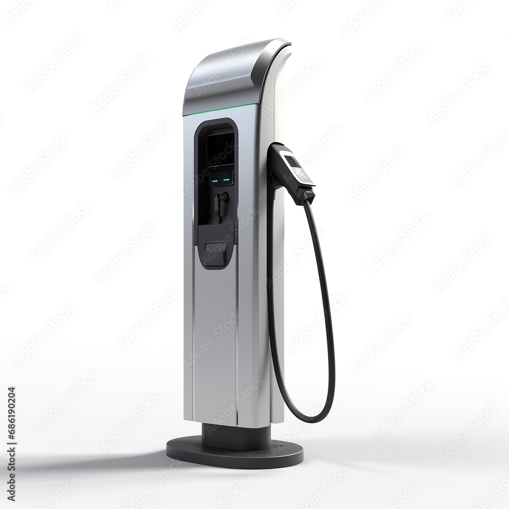Silent Green Power, Modern Silver EV Charging Point, Electric Vehicle ...