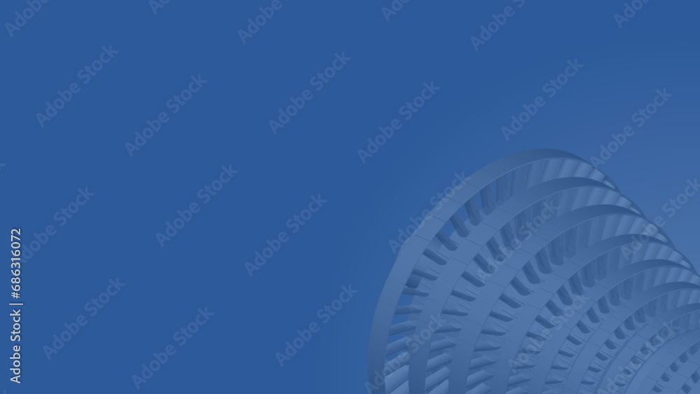 Steam turbine vector drawing showing multiple impulse blades in a ...