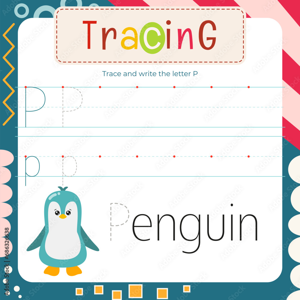 Стоковое векторное изображение «Letter Tracing Flash Card. Writing ...