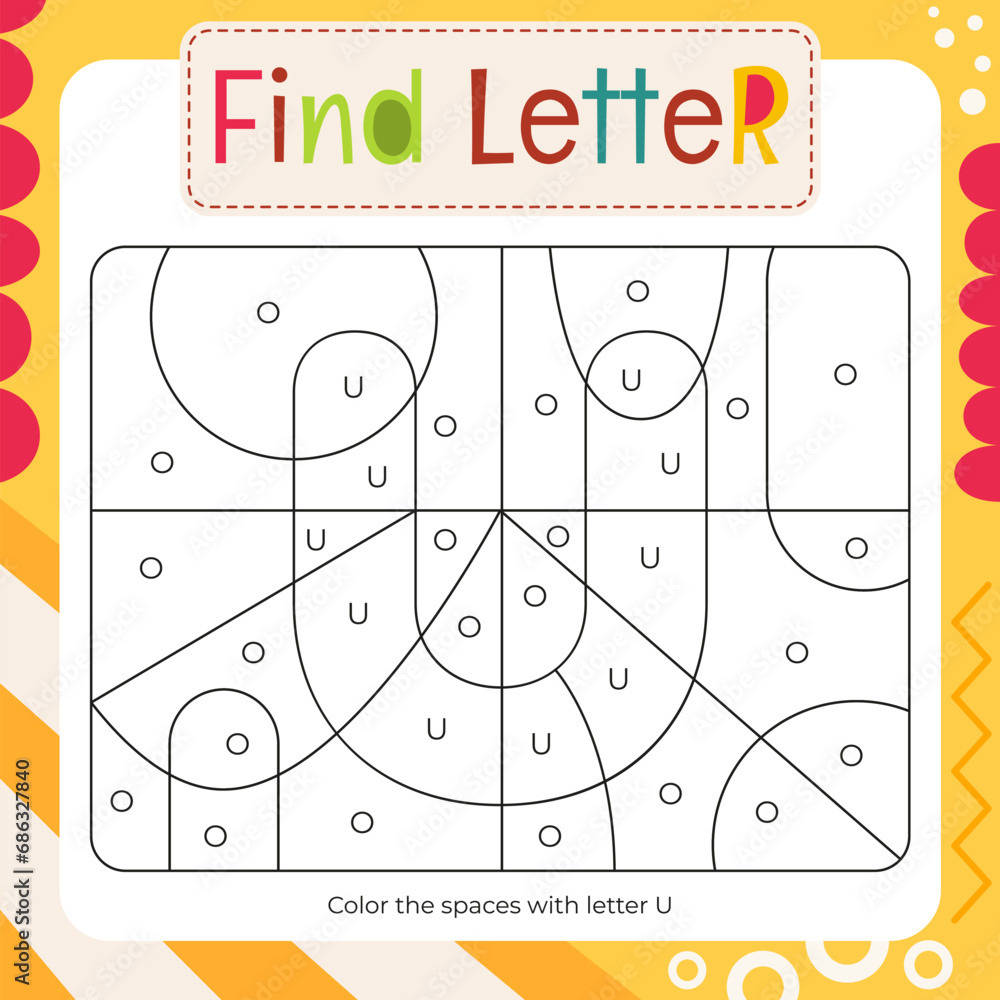 Coloring page for Letter Tracing Book. Color by letter U. Flash card ...