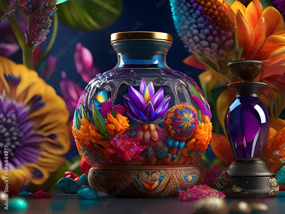 Illustration Stock Embark on a visual journey with a vibrant macro ...