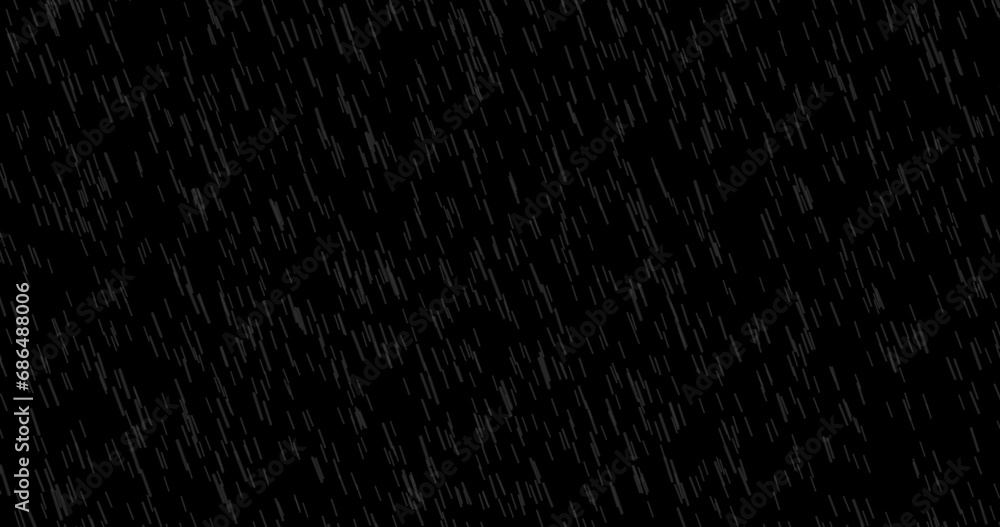 Cinematic Realistic rainfall animation overlay background. Heavy rain ...