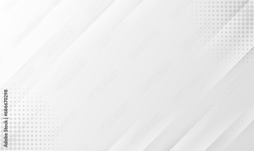 Geometric white and grey gradient background with halftone circle ...