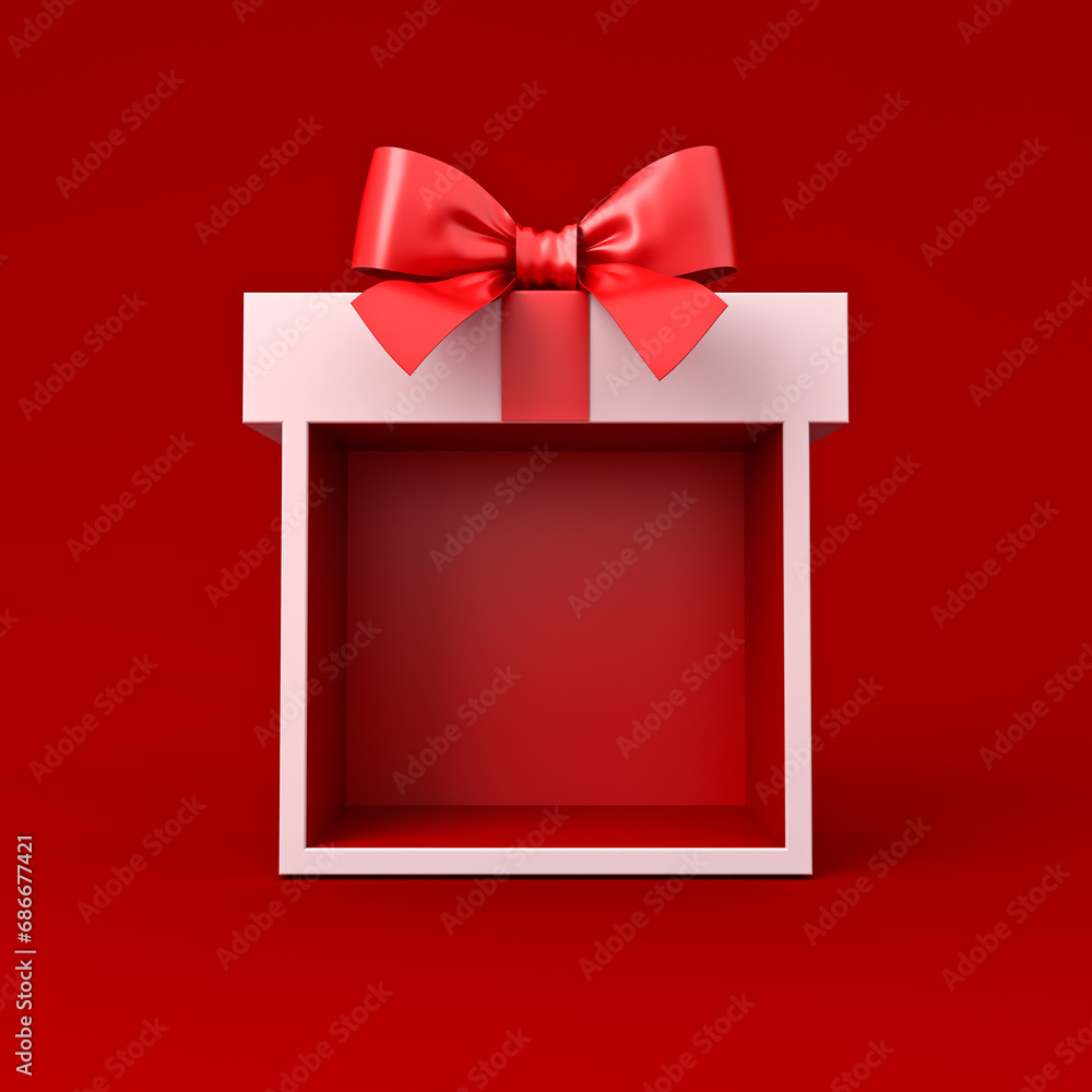 Blank white present gift box exhibition booth mock up stand or gift ...