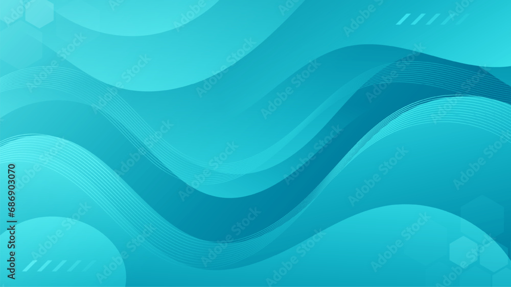 Abstract blue Background with Wavy Shapes. flowing and curvy shapes ...