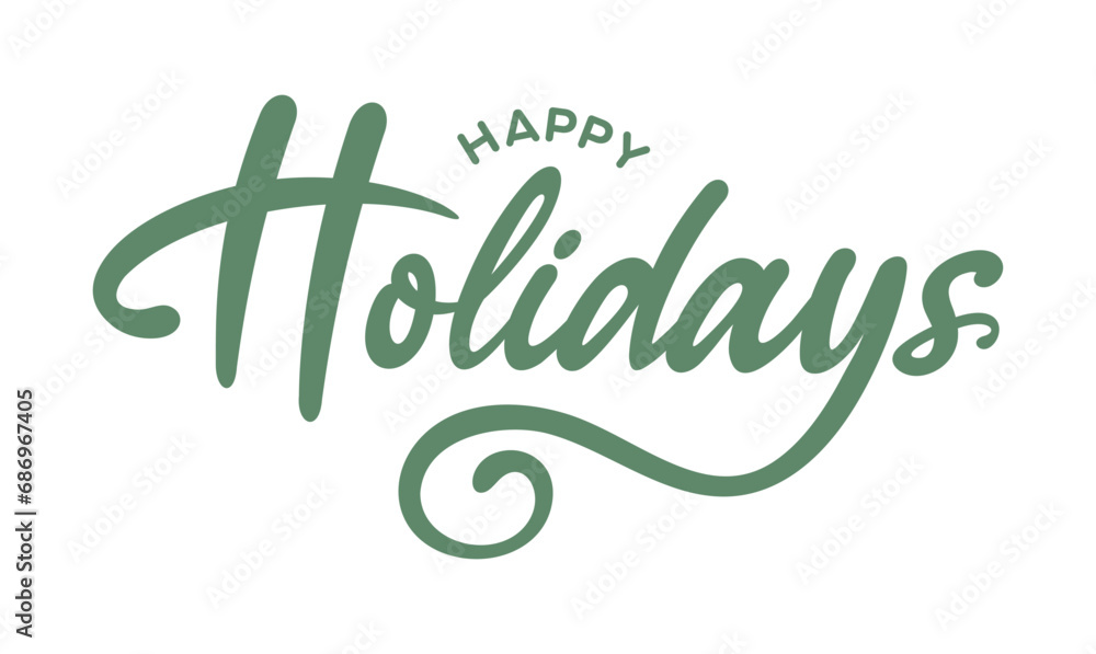 Happy Holidays in cursive, font, calligraphy, phrase, text, type for ...