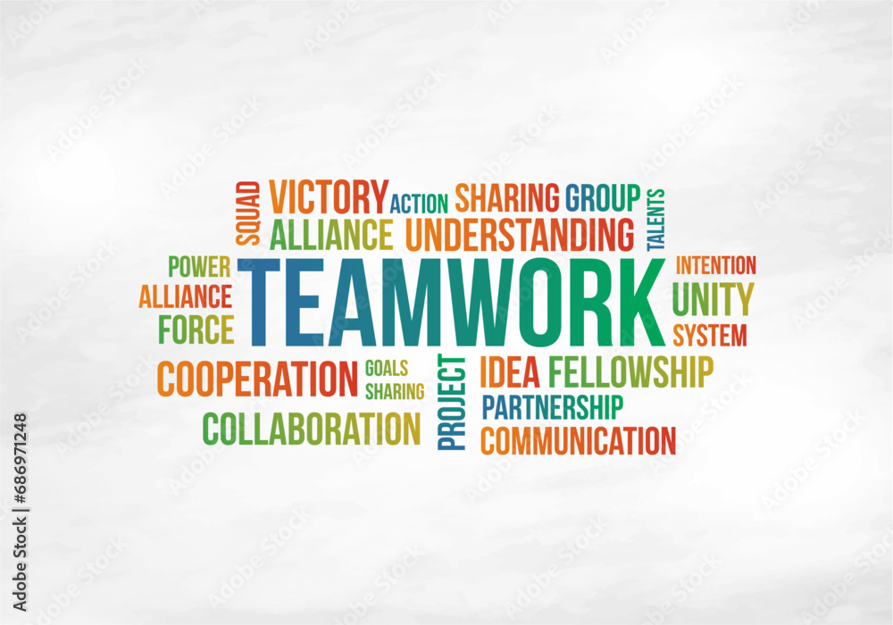 Team Work Wall Decal, Office Branding, Typography Design Vector ...