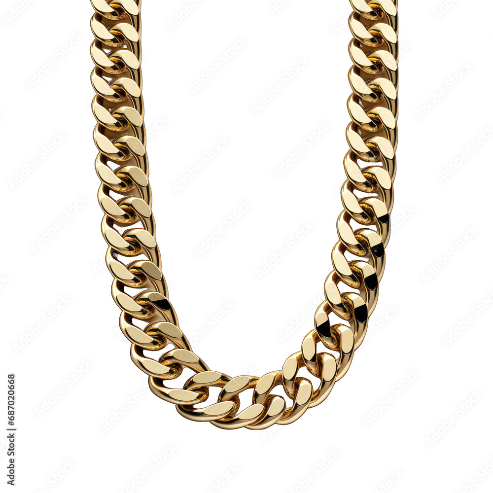 Gold Chain Necklace Isolated on Transparent or White Background, PNG ...