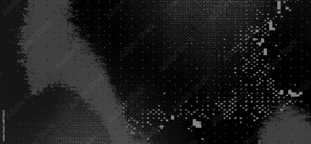 Abstract bitmap glitch grunge texture. Dark retro VHS screen with ...
