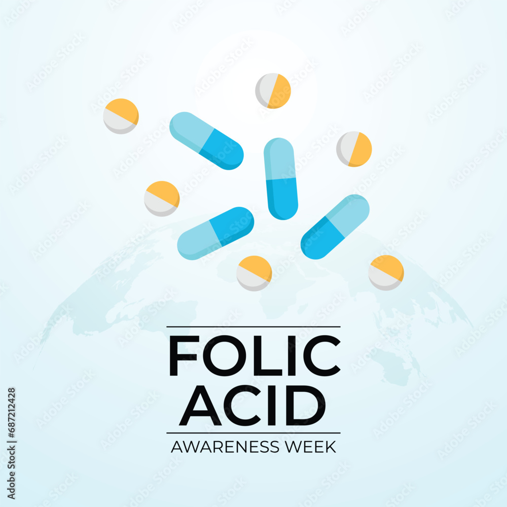 Стоковое векторное изображение «Flyers honoring Folic Acid Awareness ...