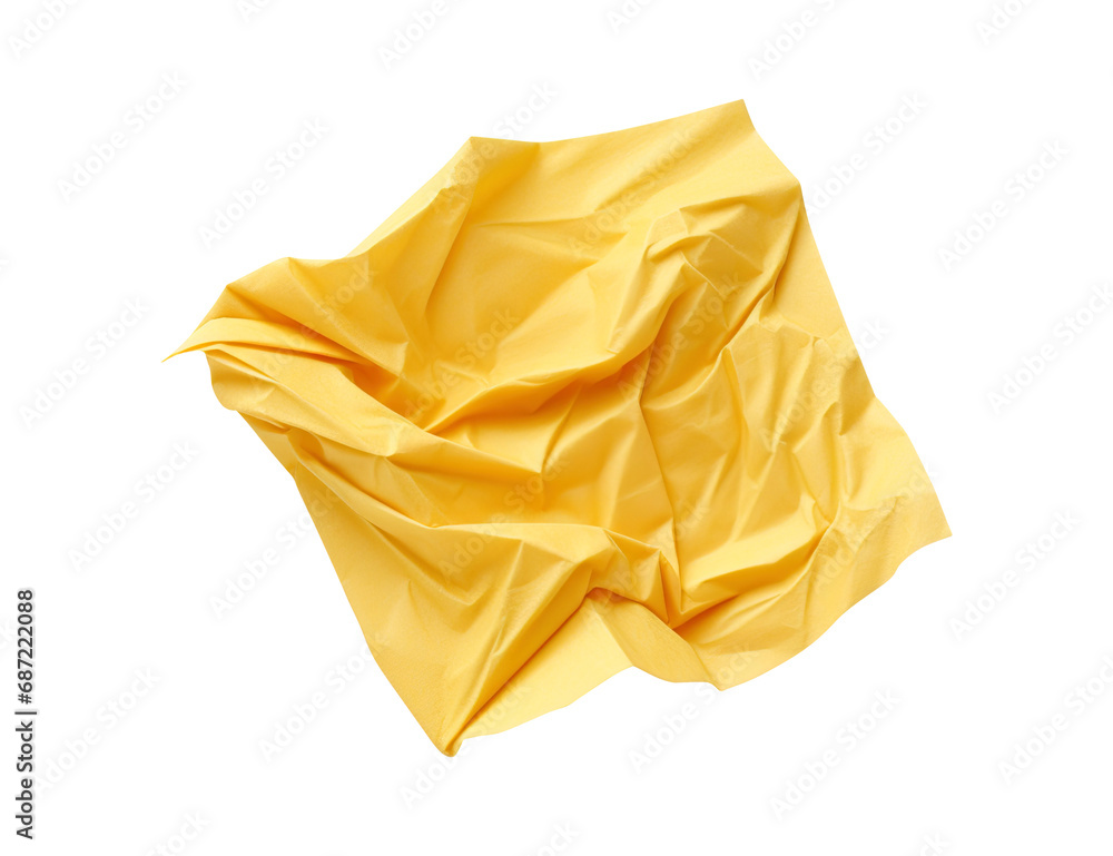 yellow sticky note wrinkled isolated on transparent background Remove ...