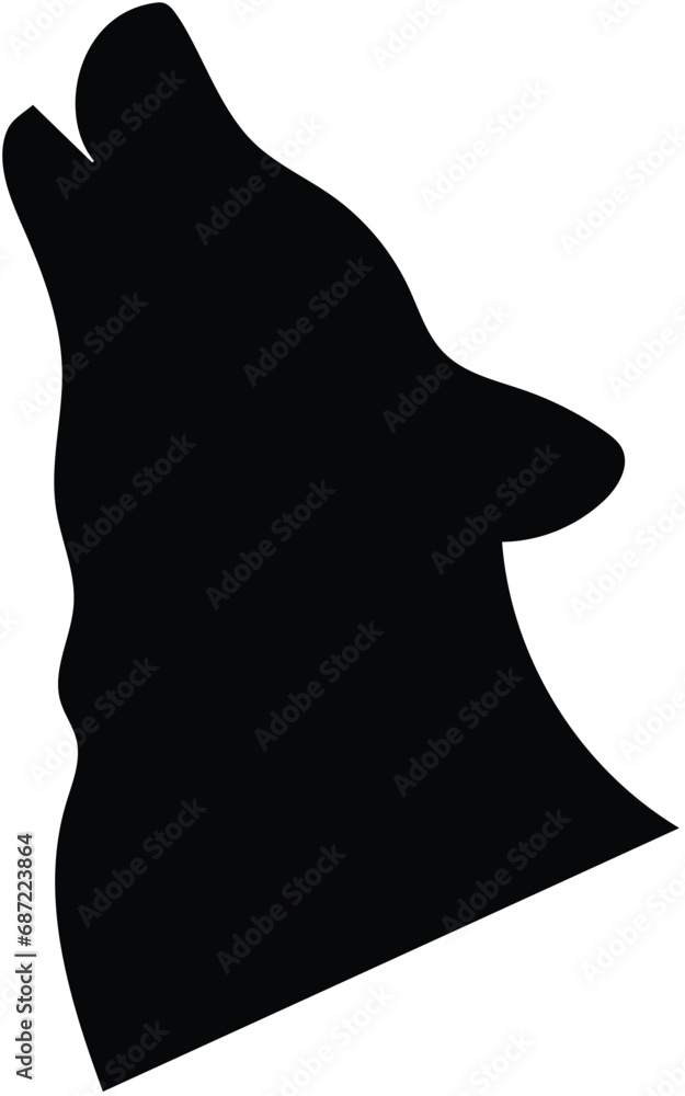 Wolf Howling silhouette, design logo, clipart. Wolf howling trending ...