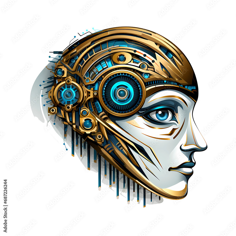 AI Symbols: Abstract, Futuristic Design Elements with Isolated ...