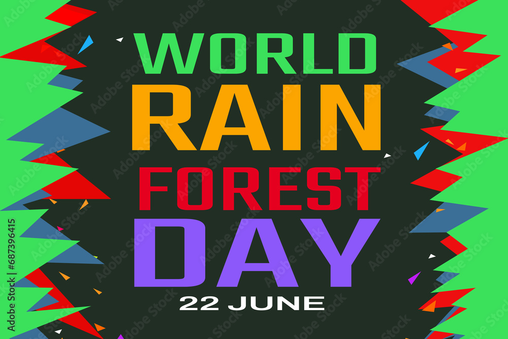 World Rainforest Day. green banner for social media, card, poster ...