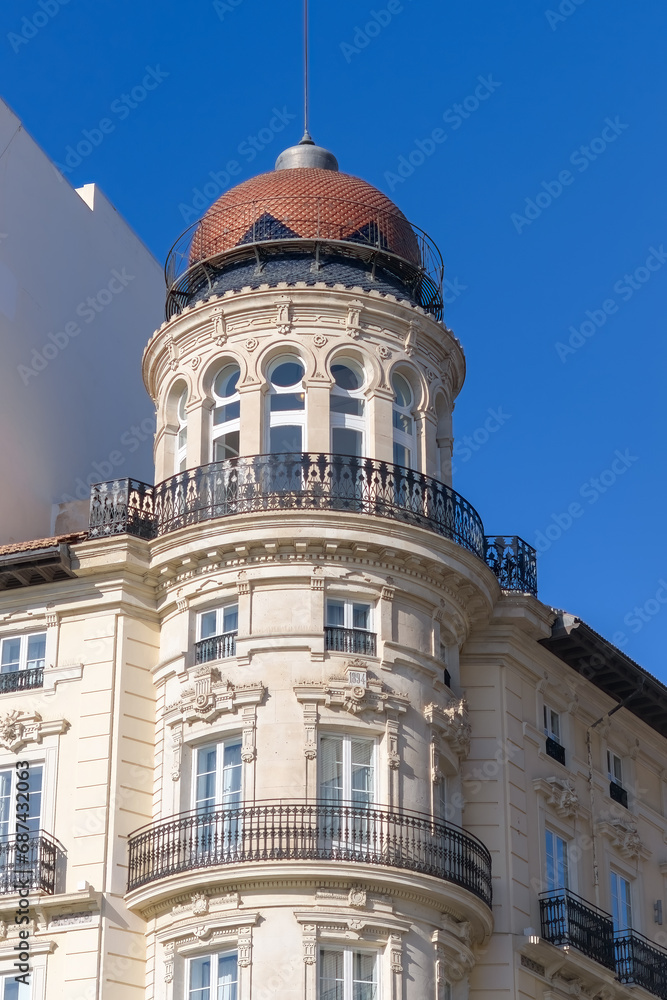 Architectural dome in a colonial building located by the Canalejas ...