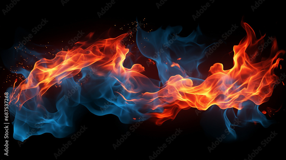 Realistic Blue Fire Flames with Smoke - Captivating PNG Image of a ...