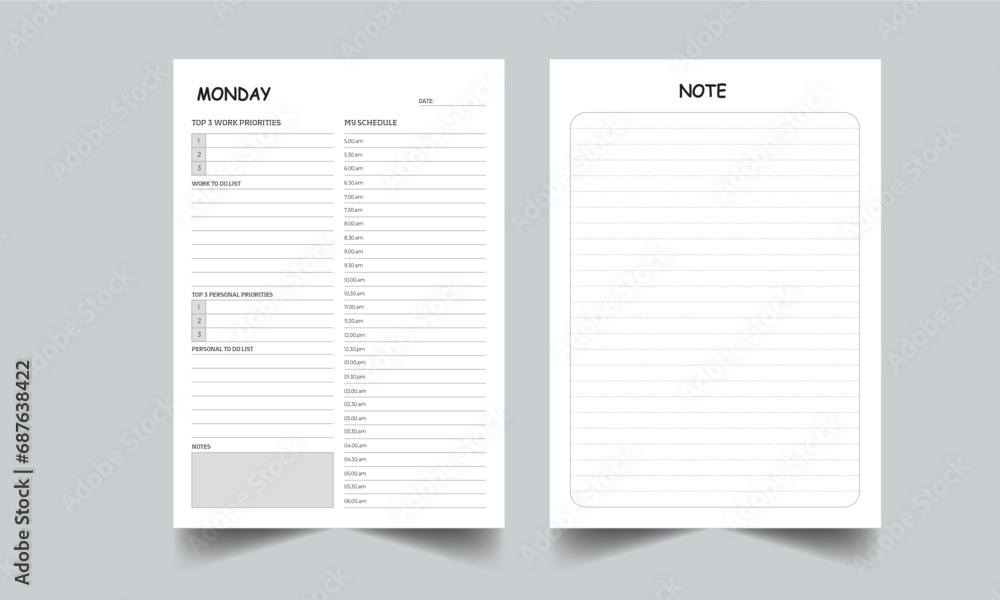 Editable Work from Home Planner Kdp Interior printable template Design ...