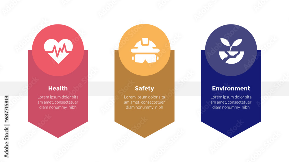 HSE health safety environments down arrow direction and circle top ...