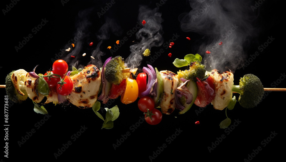 Experience a burst of heat and flavor as a fiery hot chili marinade ...