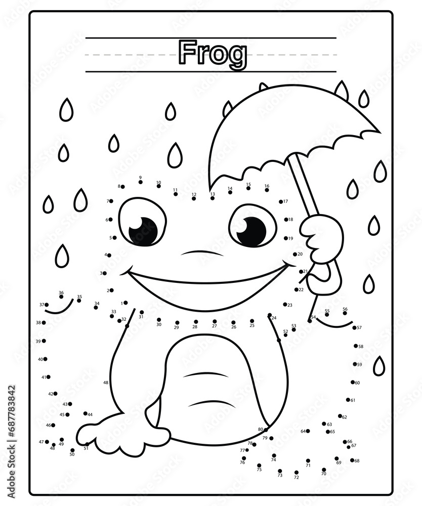 dot to dot coloring page for kids Stock Vector | Adobe Stock