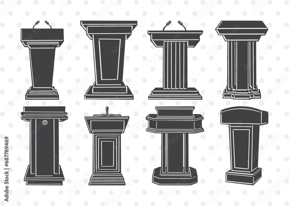 Podium Stand SVG, Podium Clipart, Speaker Podium Svg, Lecture Podium ...