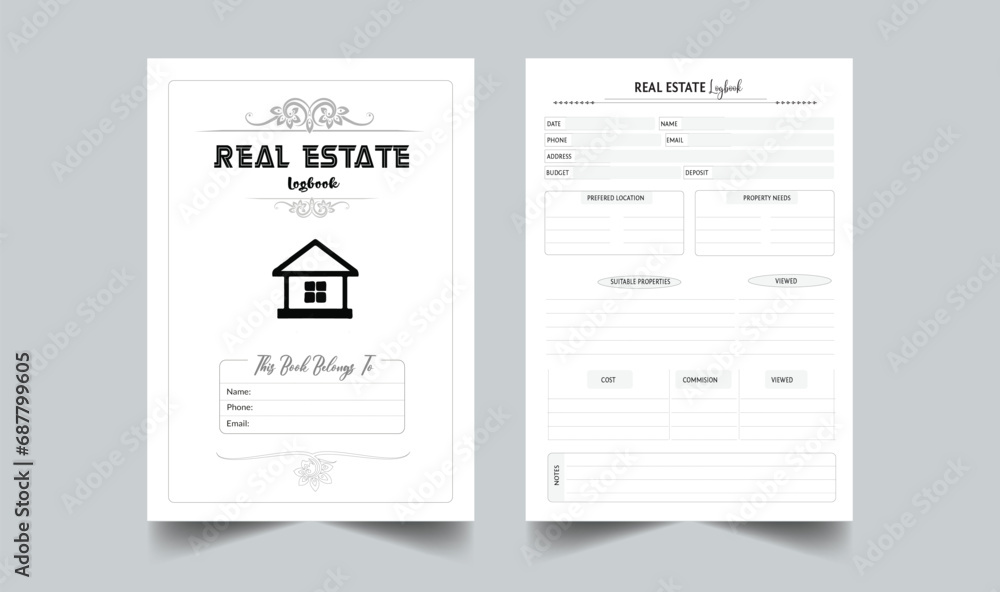 Real Estate Logbook. Daily Gratitude Monthly & Yearly Undated Planner ...