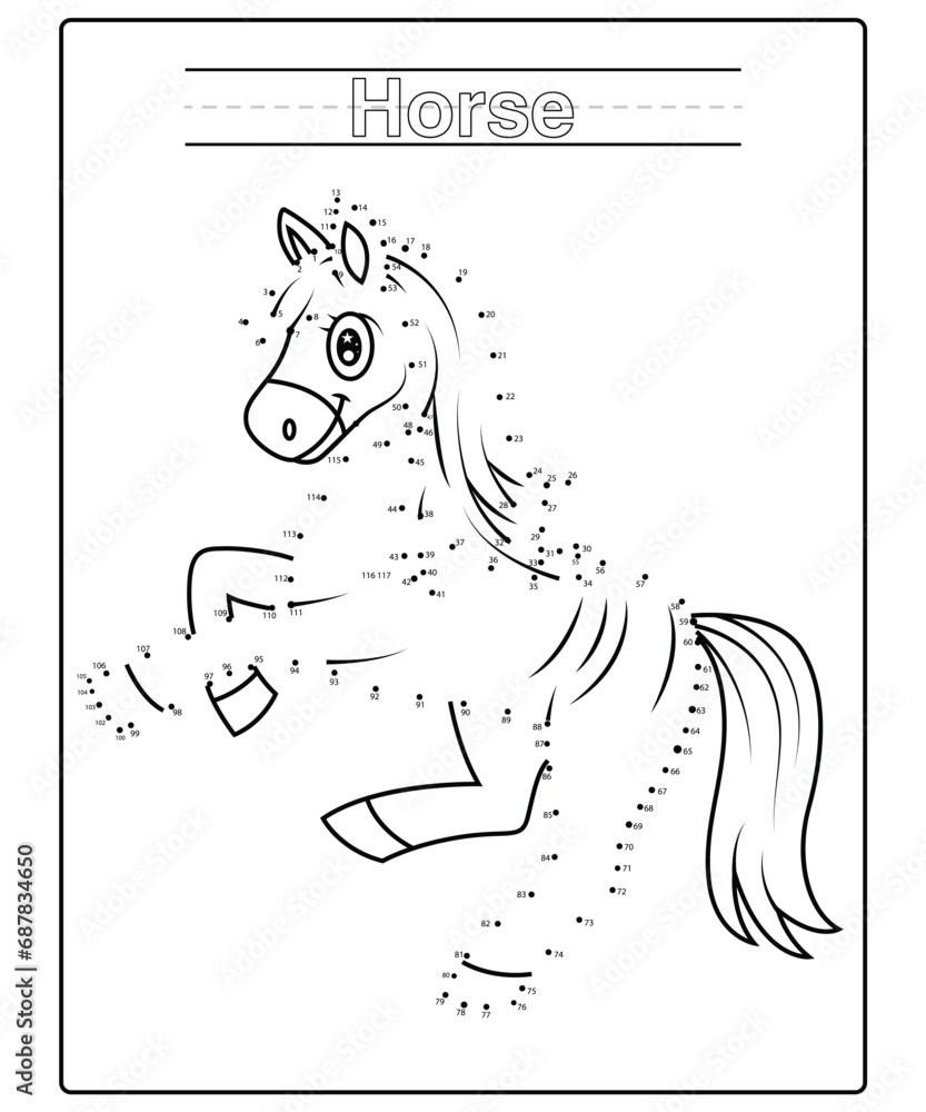 dot to dot coloring page for kids Stock Vector | Adobe Stock