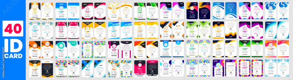 big mega set of 40 Collection corporate business id card design ...