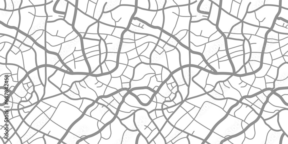 Abstract line of city with highways, major and minor roads, town ...