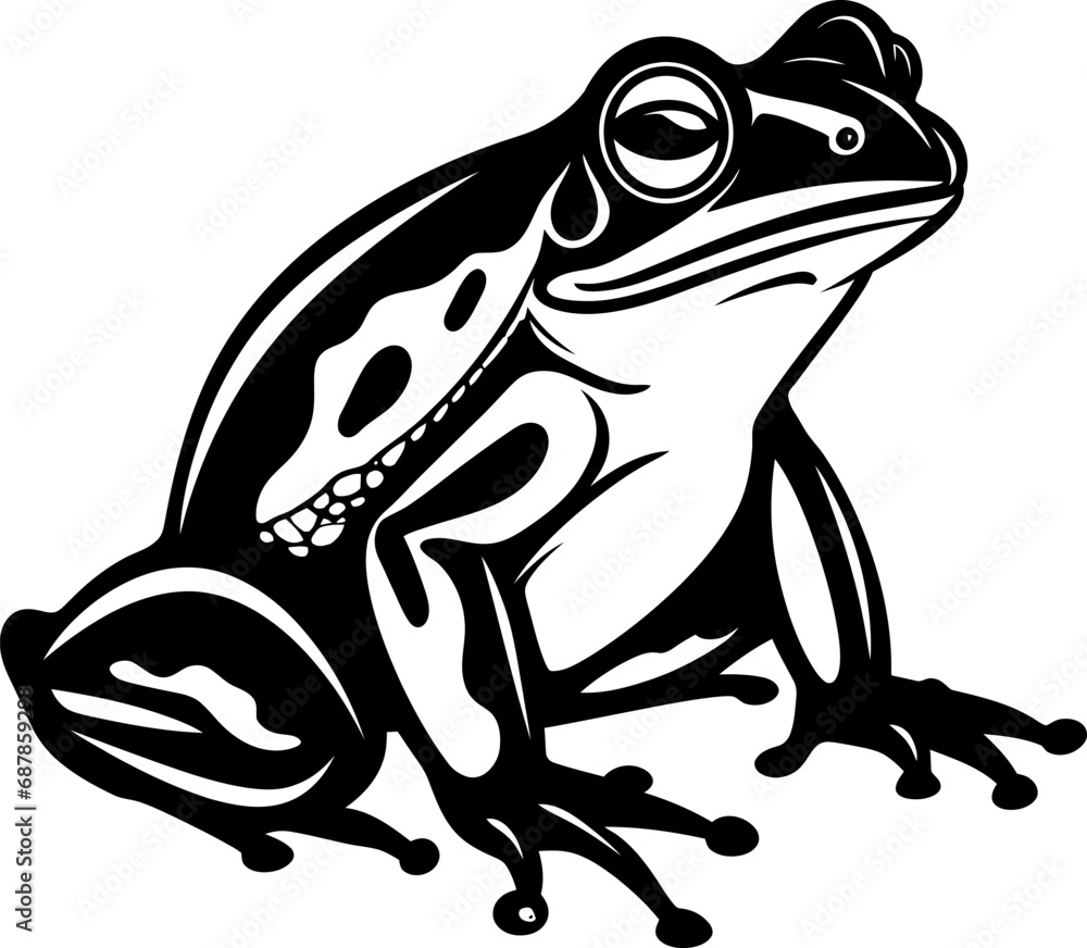 Frog animal silhouette icon in black color. Vector template for laser ...