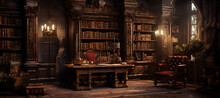 An Old Library In A Medieval Castle Free Stock Photo - Public Domain ...