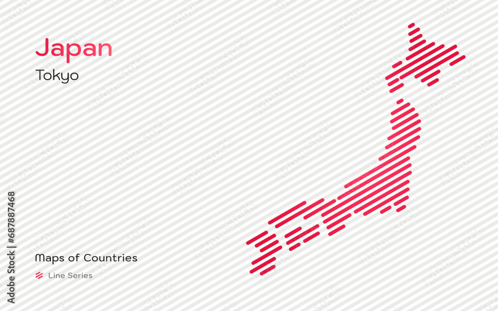Creative Modern map of Japan. Political map. Capital Tokyo. World ...