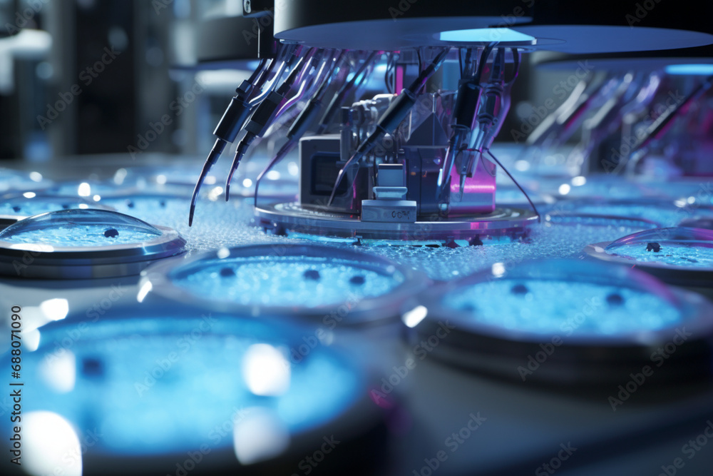 Nanobots performing intricate tasks at a microscopic level, Cutting ...