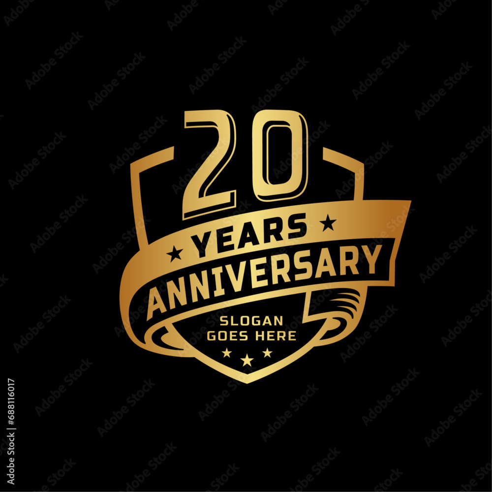 20 years anniversary celebration design template. 20th anniversary logo ...