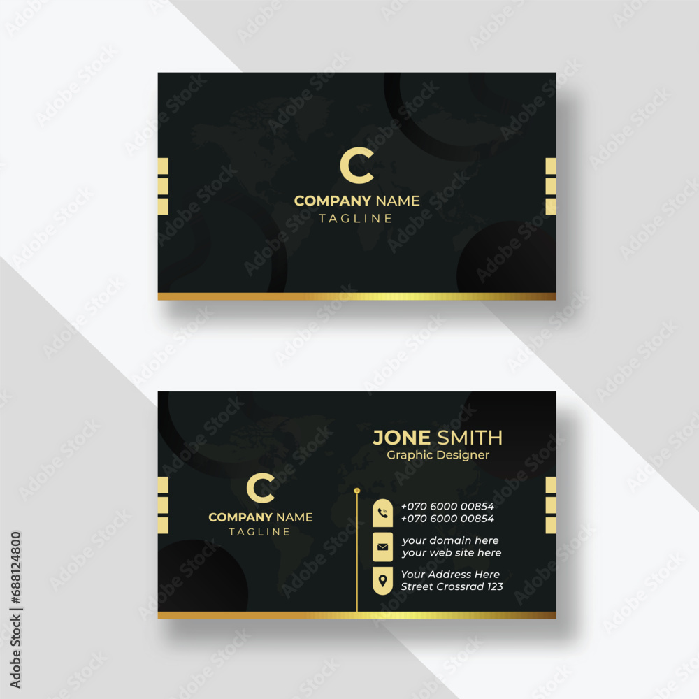 Double-sided creative business card template. Portrait and landscape ...