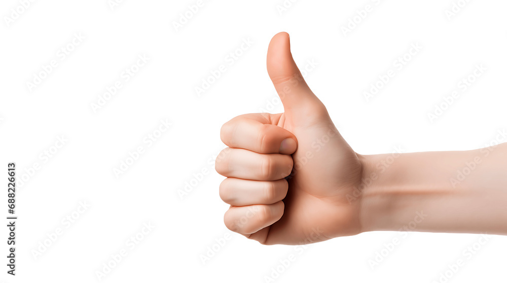 Mano con pulgar hacia arriba como símbolo de OK sobre fondo ...