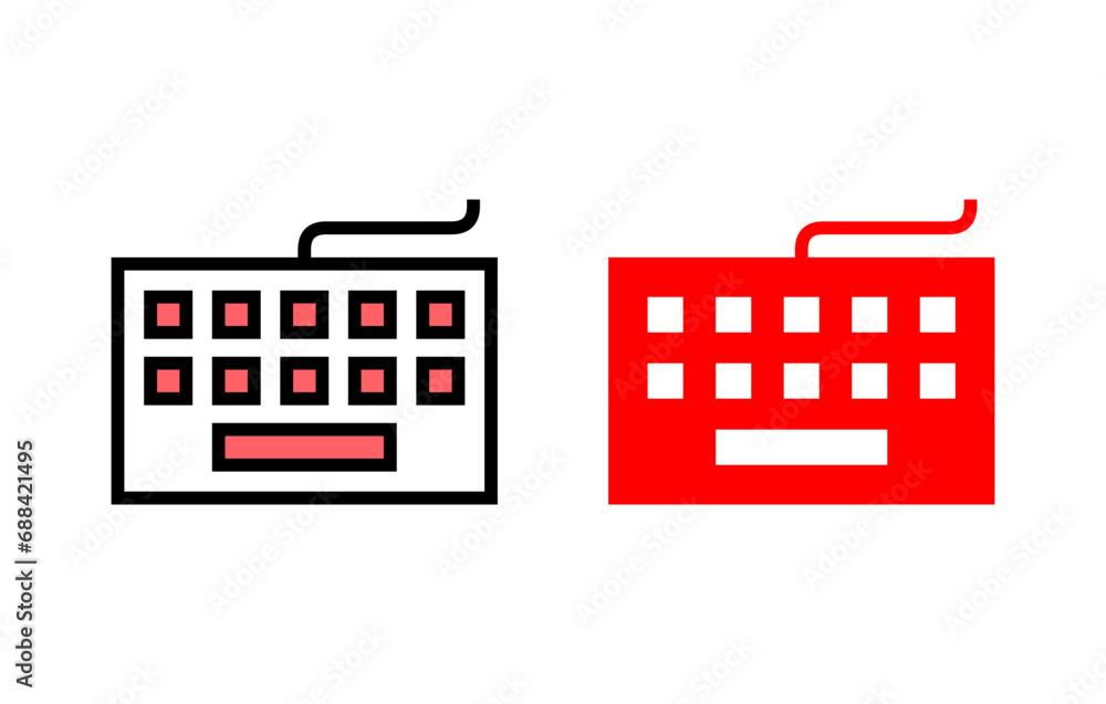 Keyboard icon set illustration. keyboard sign and symbol Stock Vector ...