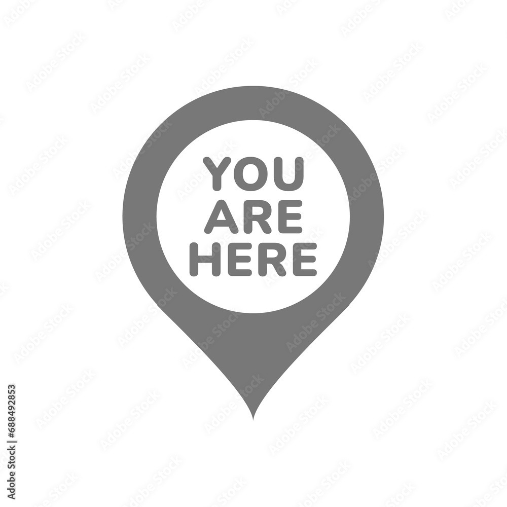 You are here map pin vector icon. Location and navigation position ...
