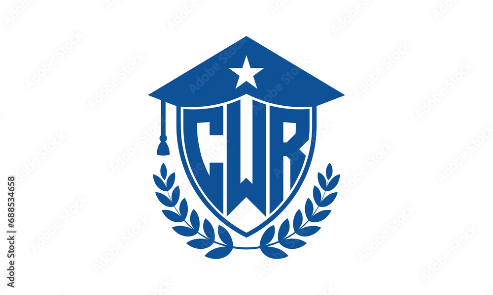 CWR three letter iconic academic logo design vector template. monogram ...